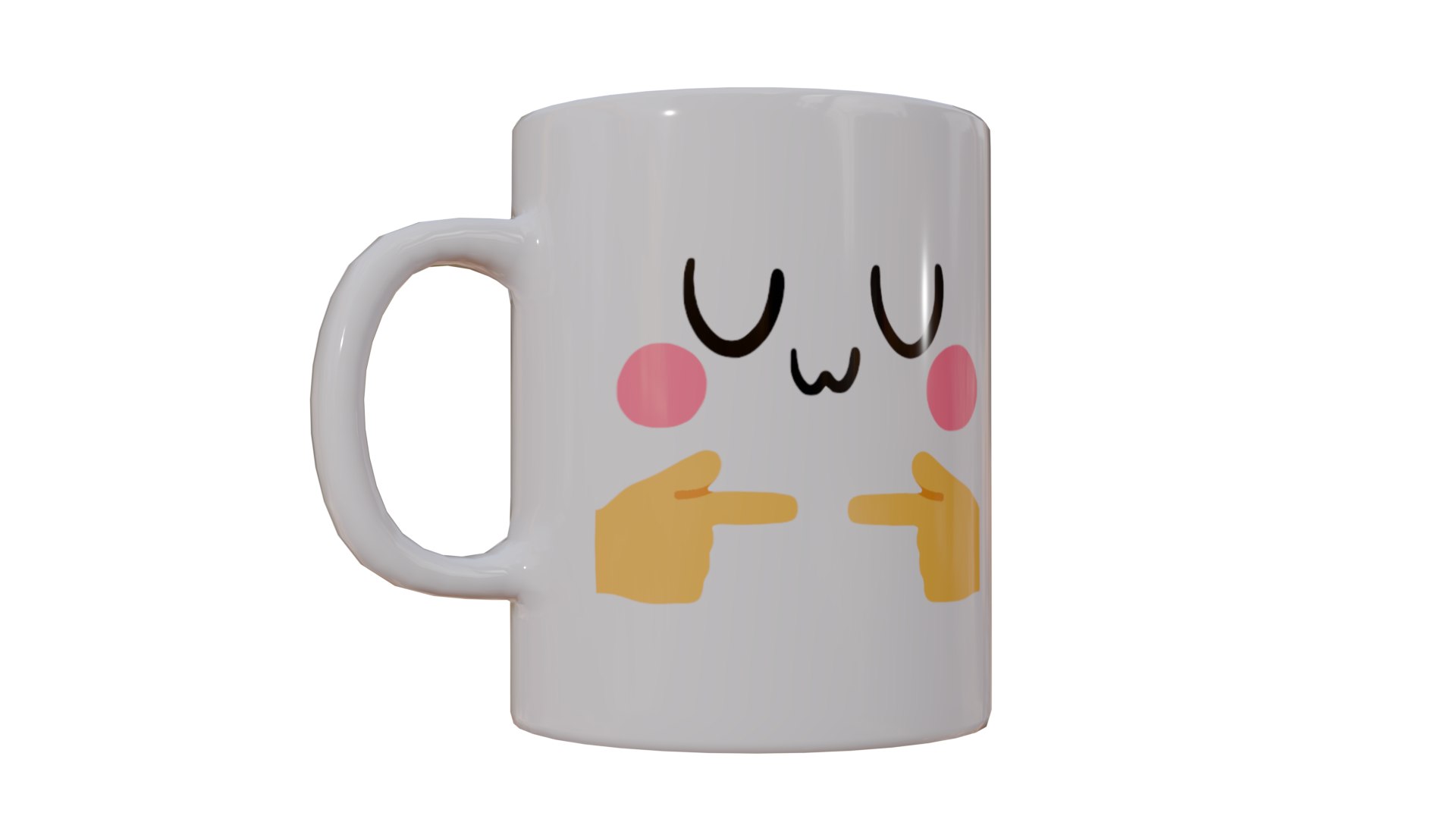 Cute UwU Mug Kawaii Low Poly 3D Model - TurboSquid 2242283