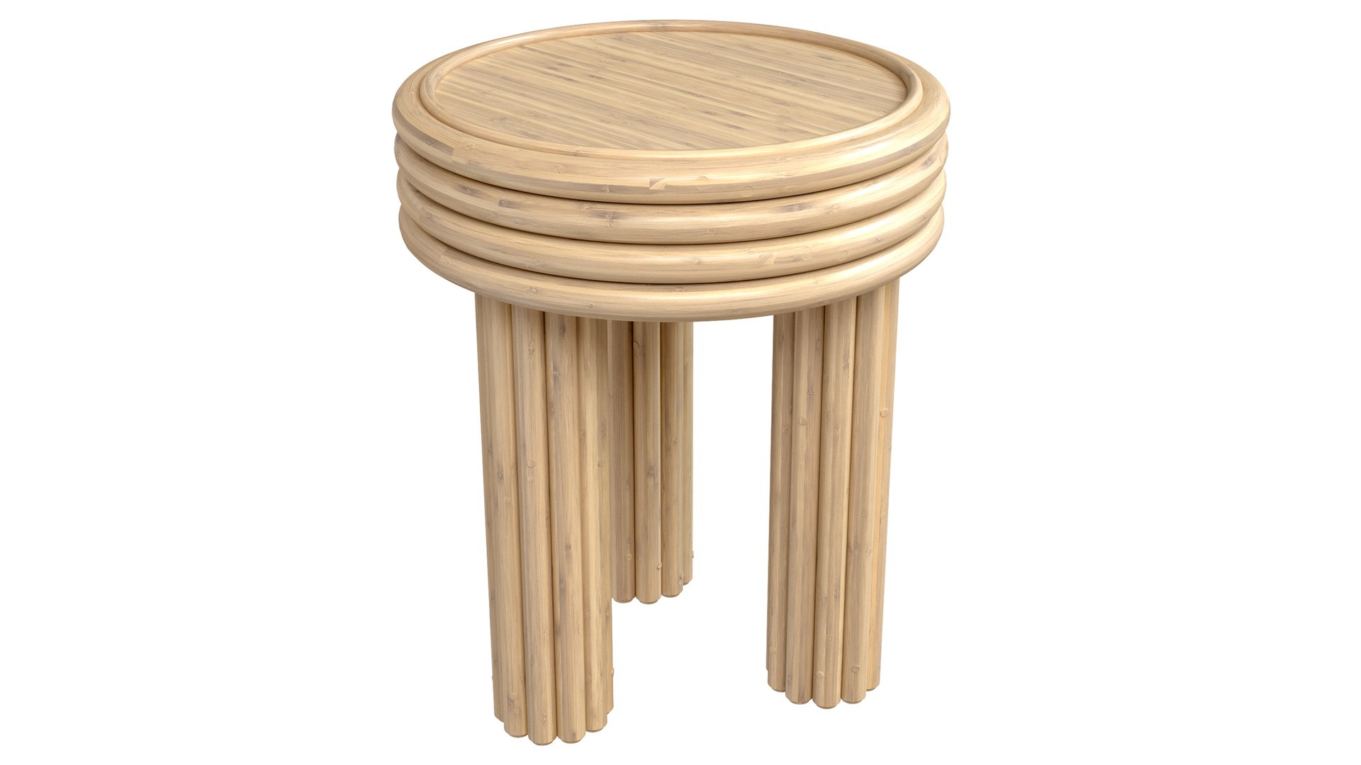Bamboo Round Claude Side Table 3D model - TurboSquid 2075978