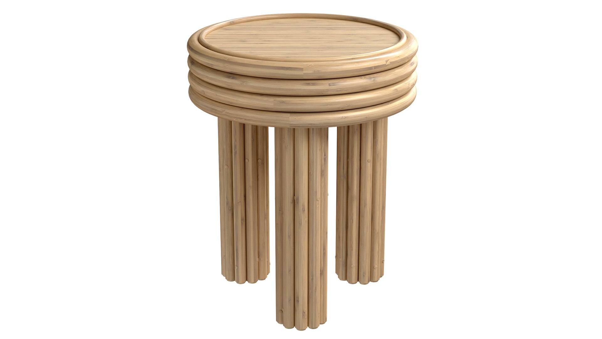 Bamboo Round Claude Side Table 3D model - TurboSquid 2075978