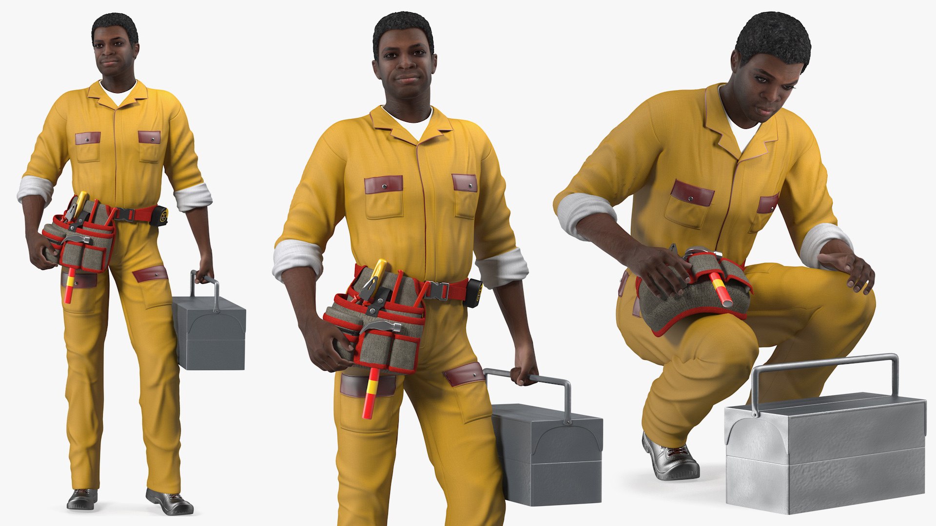 African American Locksmith Rigged Male 3D Model - TurboSquid 1678276