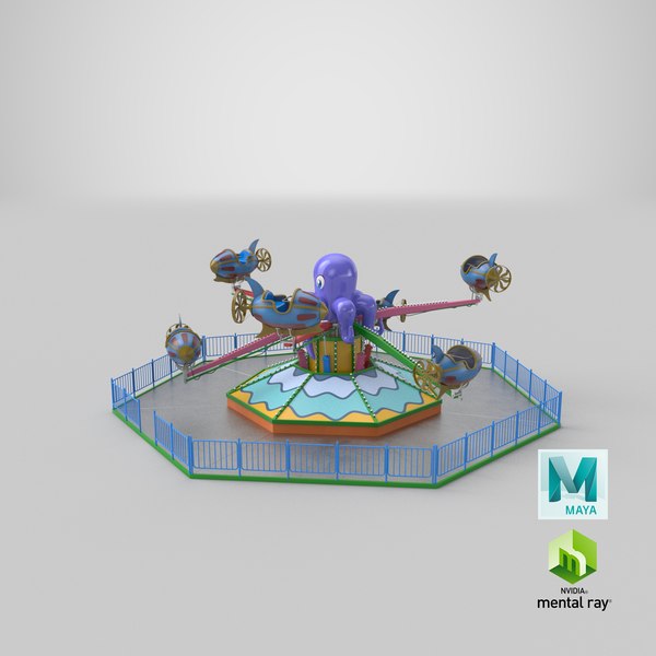 3D Octopus Amusement Park Ride model - TurboSquid 1978751