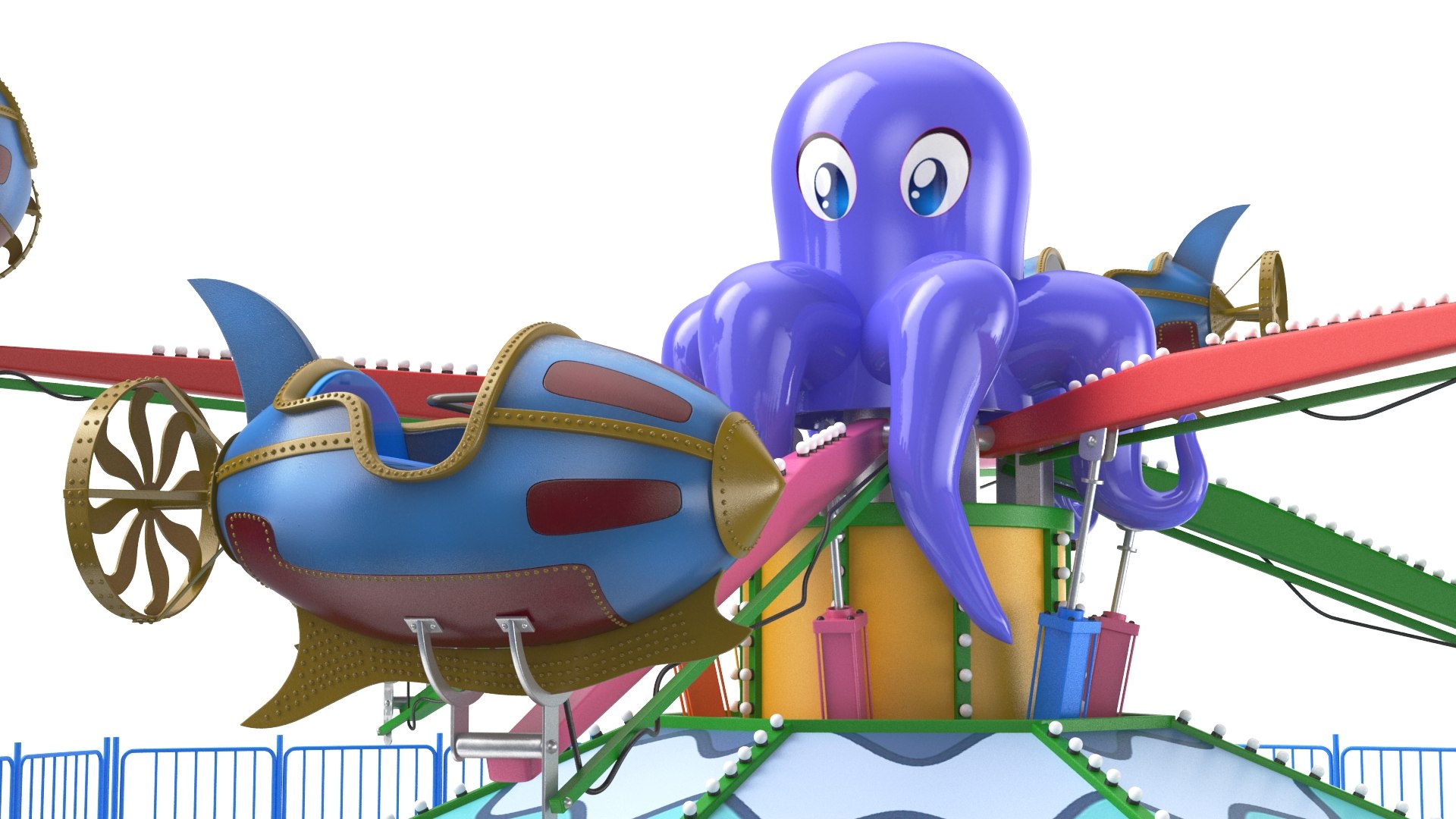 3D Octopus Amusement Park Ride Model - TurboSquid 1978751