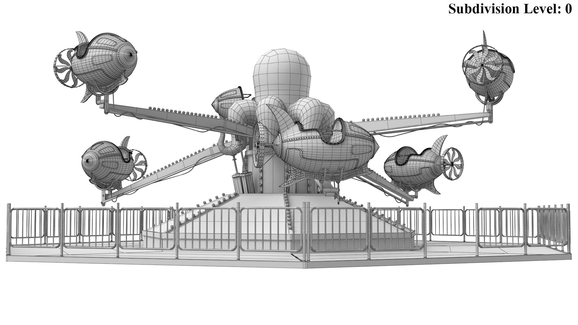 3D Octopus Amusement Park Ride Model - TurboSquid 1978751