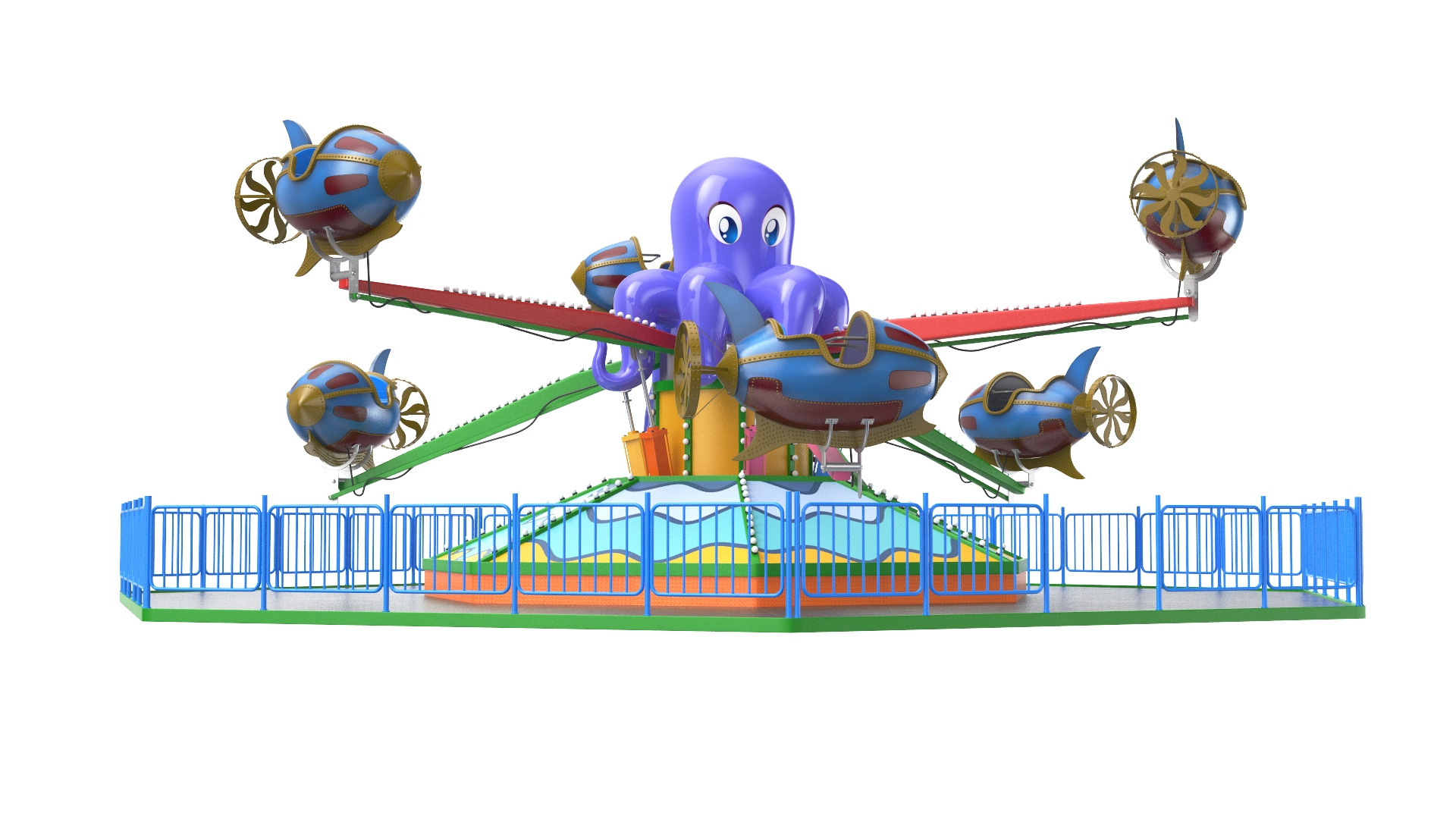 3D Octopus Amusement Park Ride Model - TurboSquid 1978751