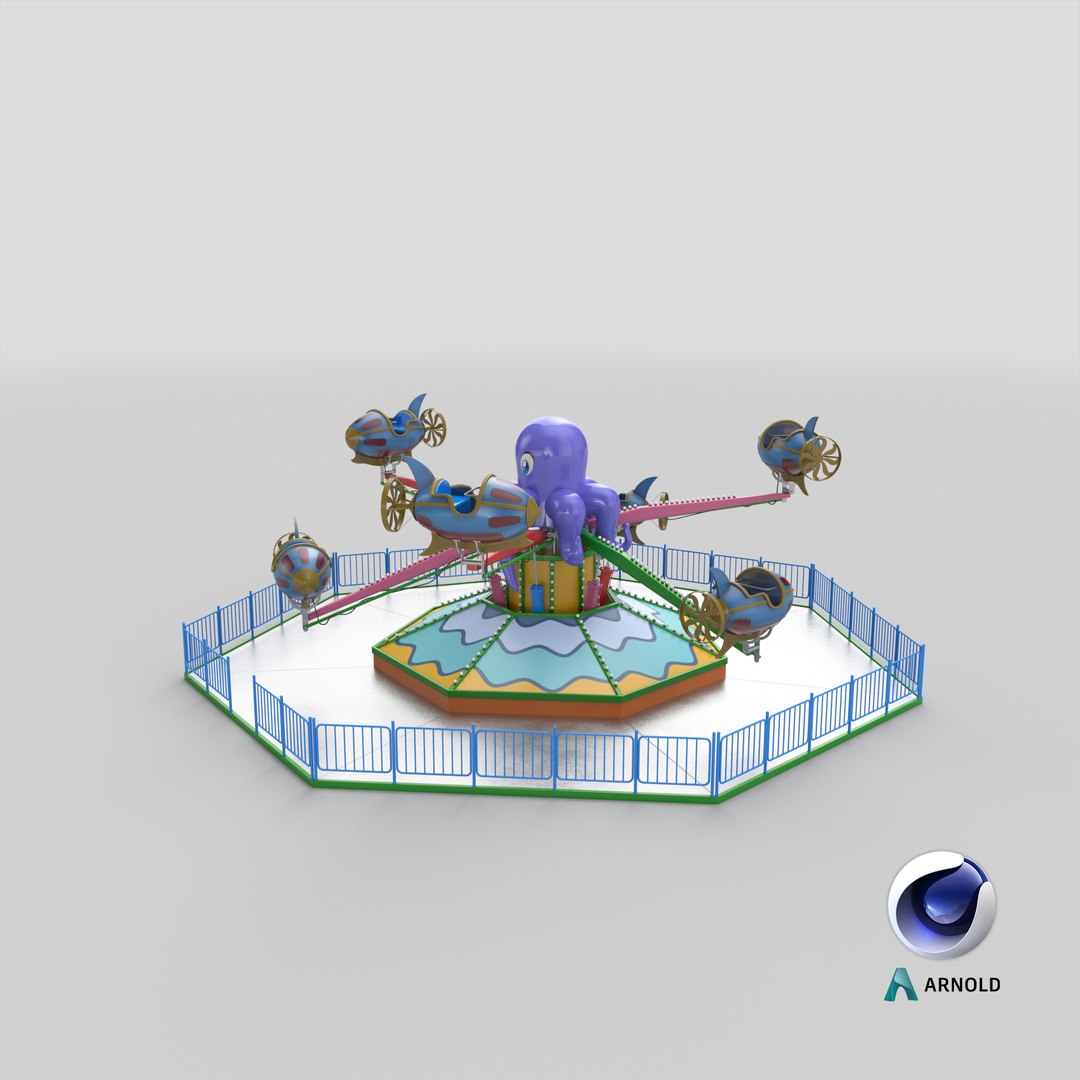3D Octopus Amusement Park Ride Model - TurboSquid 1978751