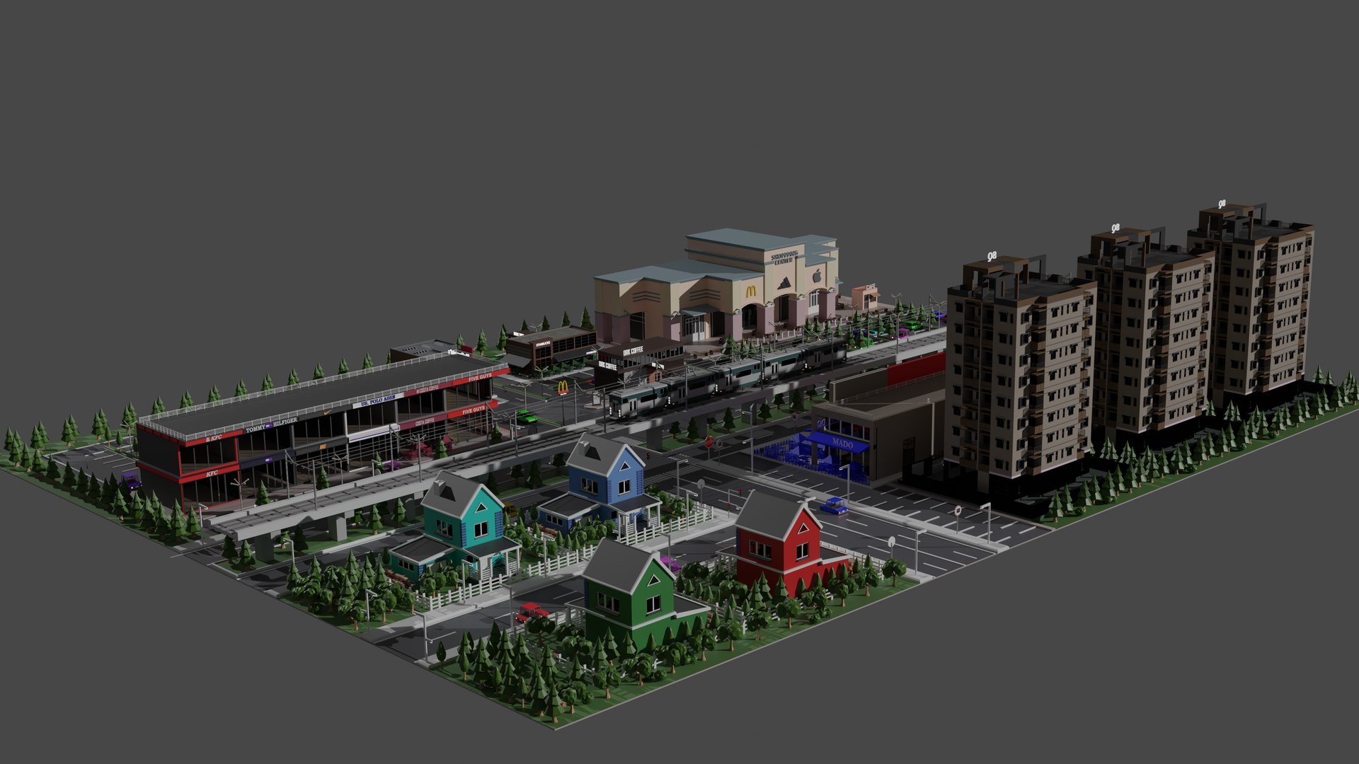 modelo 3d Low Poly City - TurboSquid 2114767