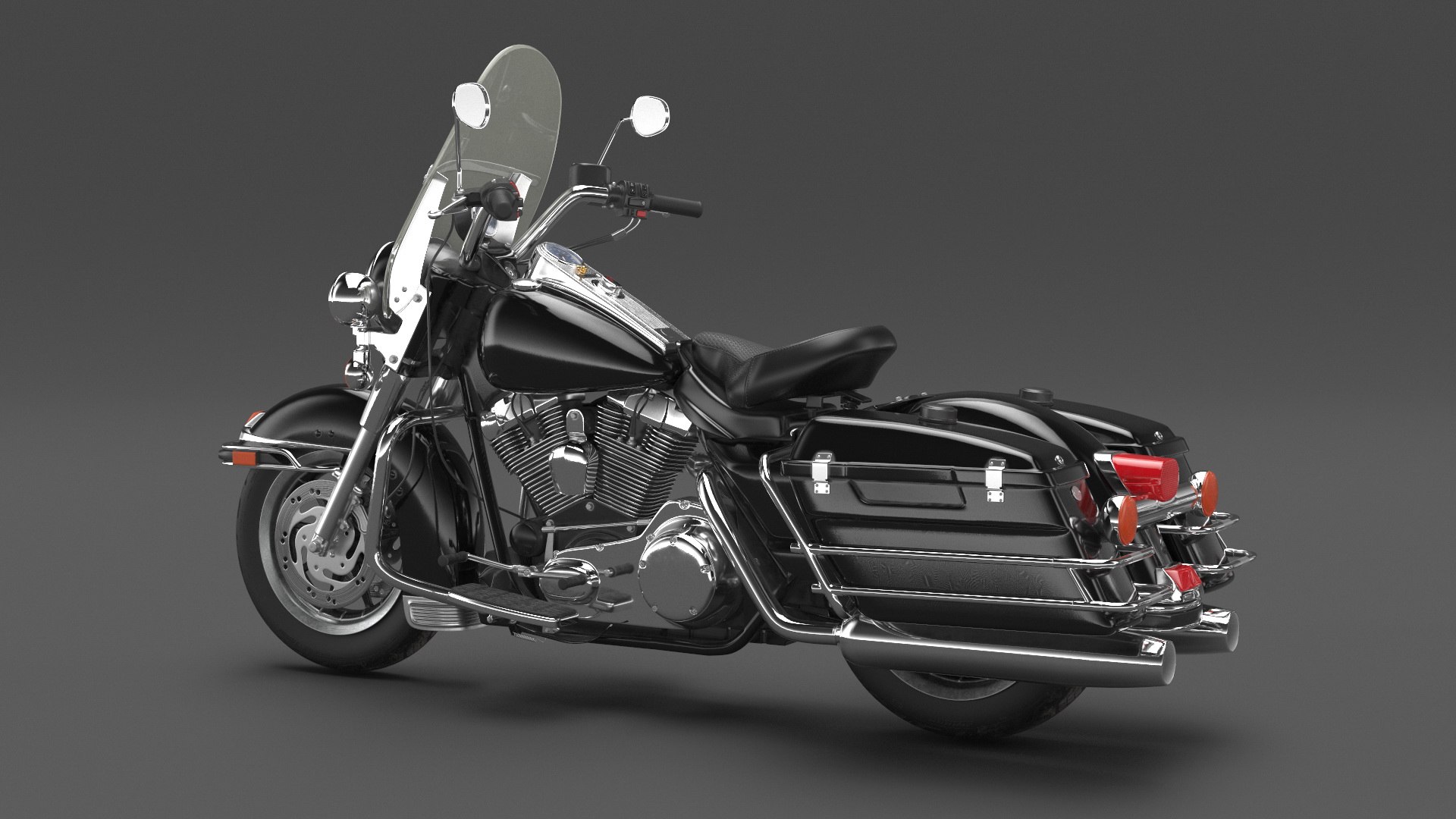Classic Road King Motorcycle Black 3D - TurboSquid 2322309