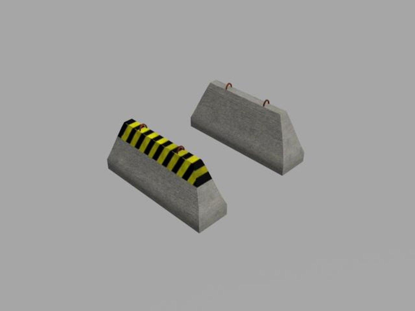 3d Roadblock 1950 Concrete Model