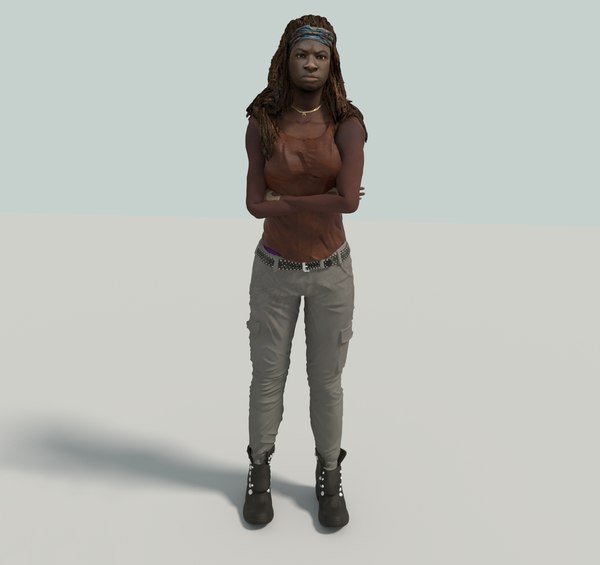 3D rigged michonne walking dead model - TurboSquid 1303910