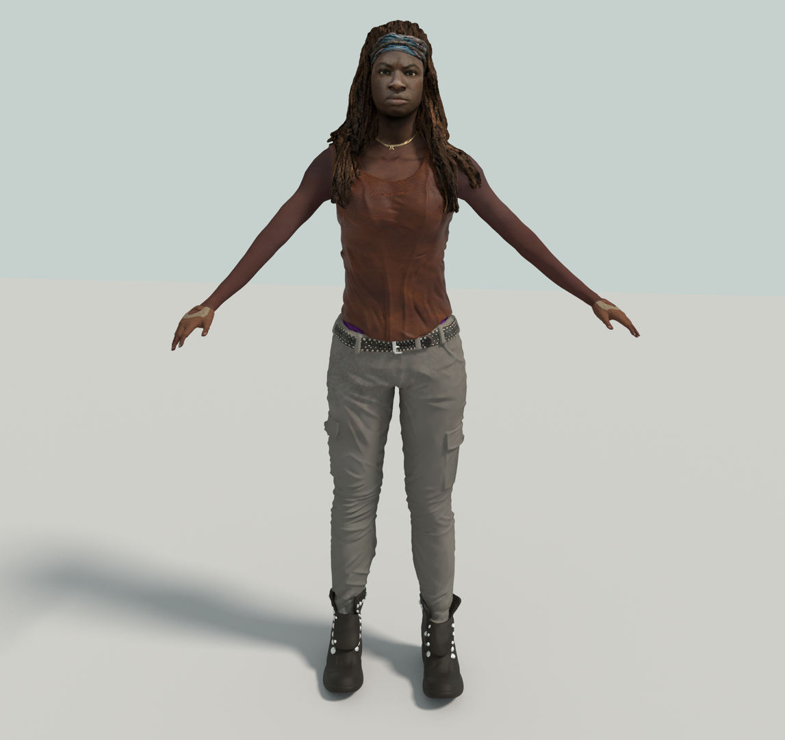 3D rigged michonne walking dead model - TurboSquid 1303910