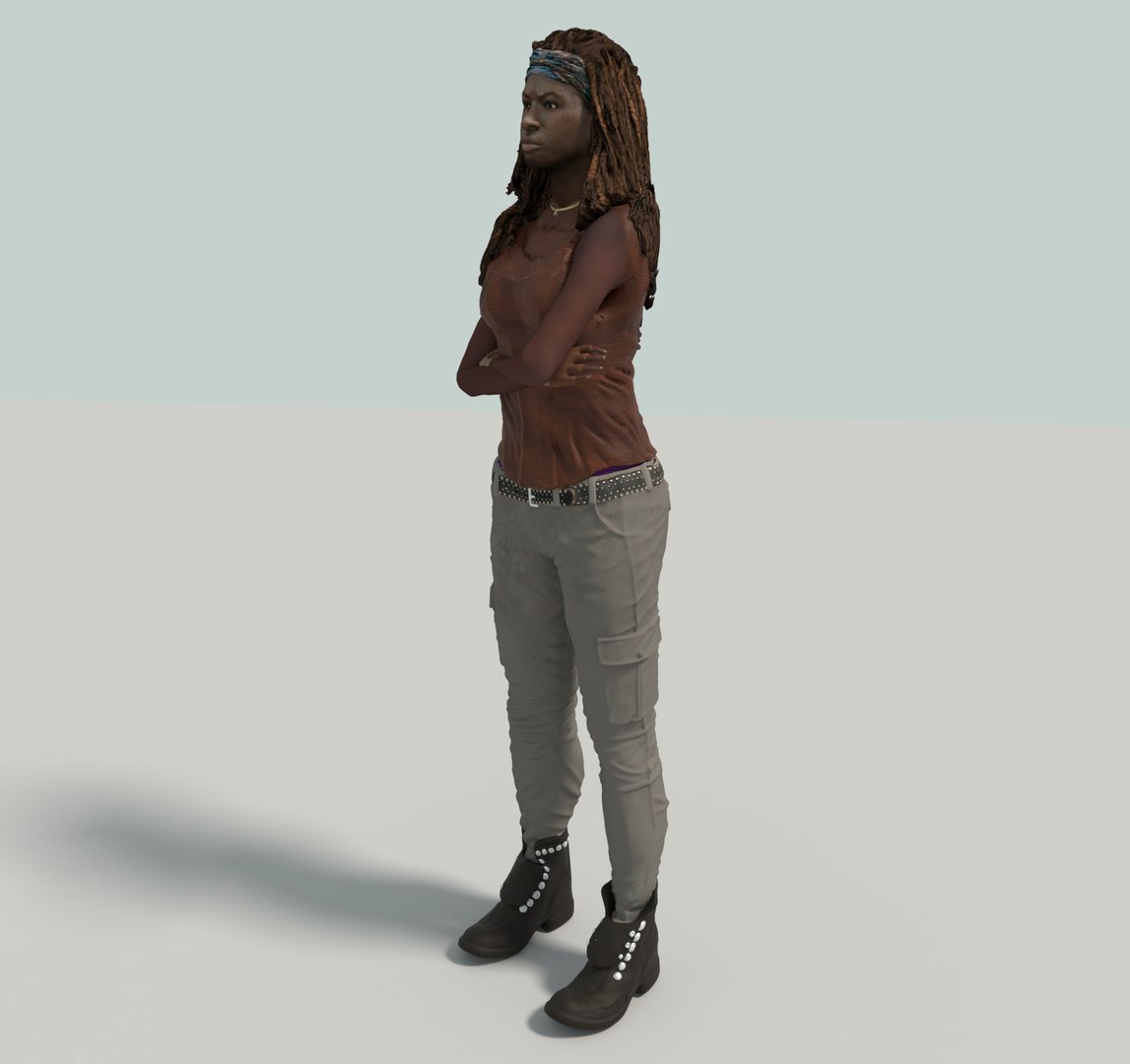 3D rigged michonne walking dead model - TurboSquid 1303910