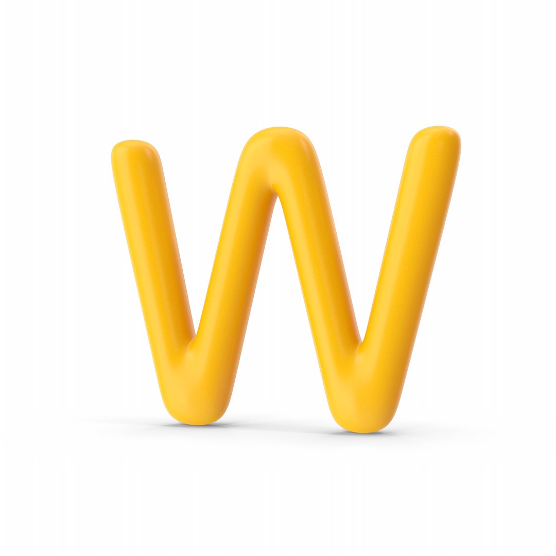 3D Letter W Orange - TurboSquid 1865812