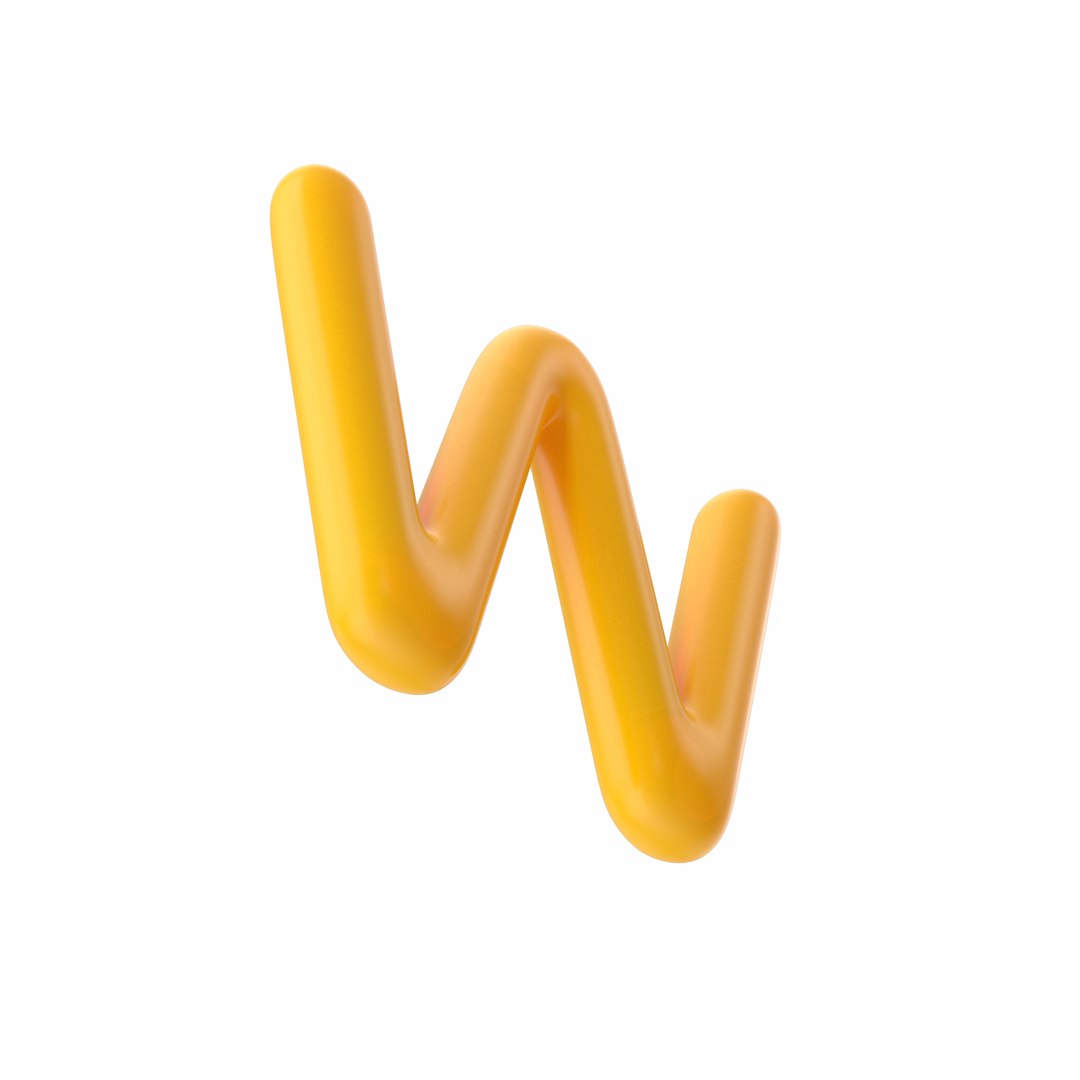 3D Letter W Orange - TurboSquid 1865812