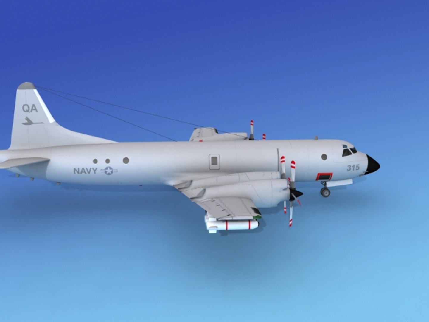 3d orion lockheed p-3 navy model