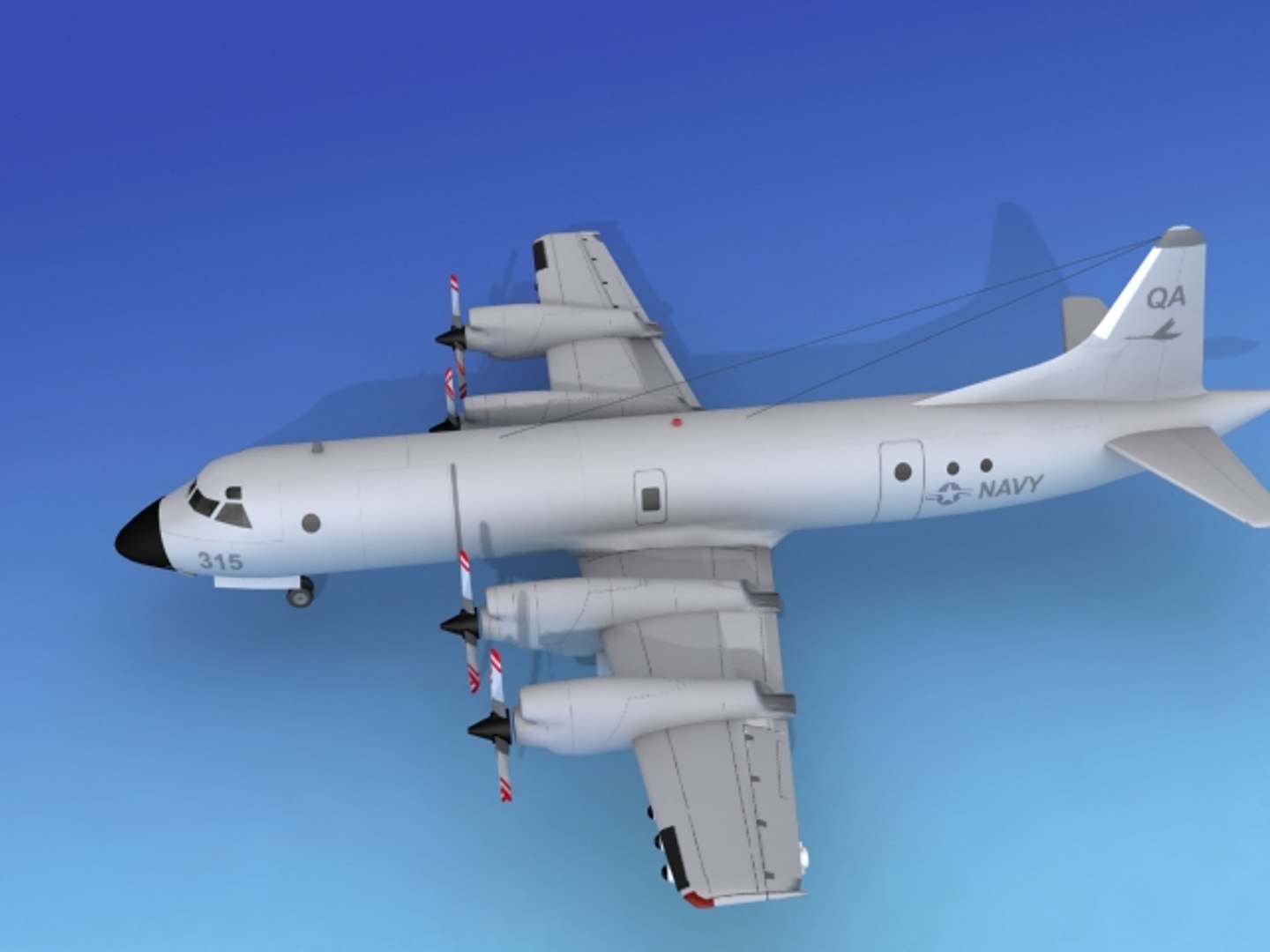 3d orion lockheed p-3 navy model
