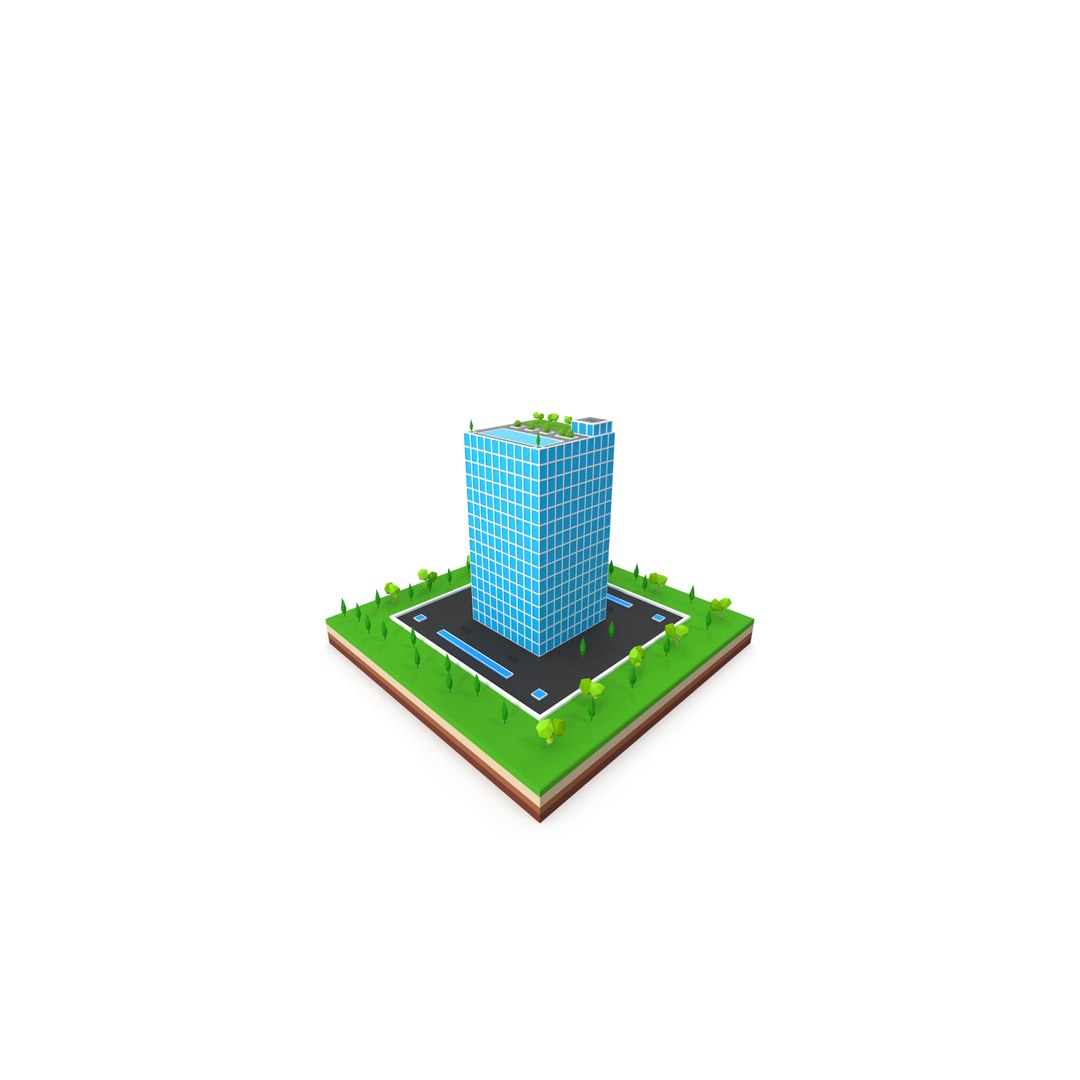 3D Skyscraper Scene Low Poly Model - TurboSquid 1796533