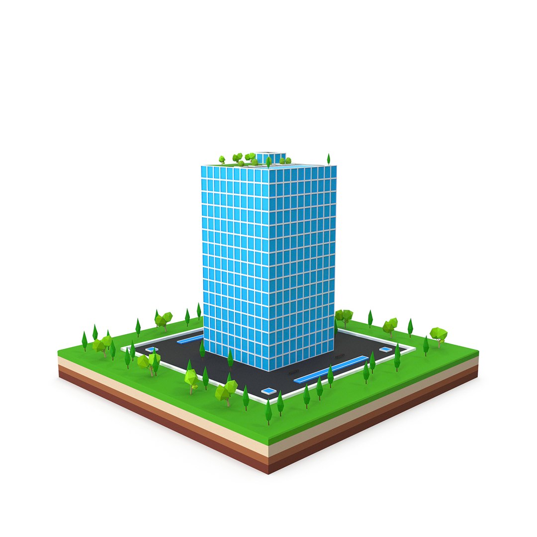 3D Skyscraper Scene Low Poly Model - TurboSquid 1796533