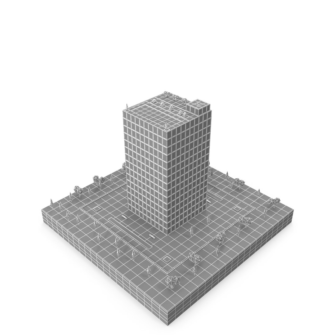 3D Skyscraper Scene Low Poly Model - TurboSquid 1796533