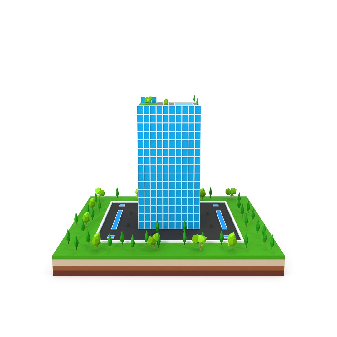 3D Skyscraper Scene Low Poly Model - TurboSquid 1796533