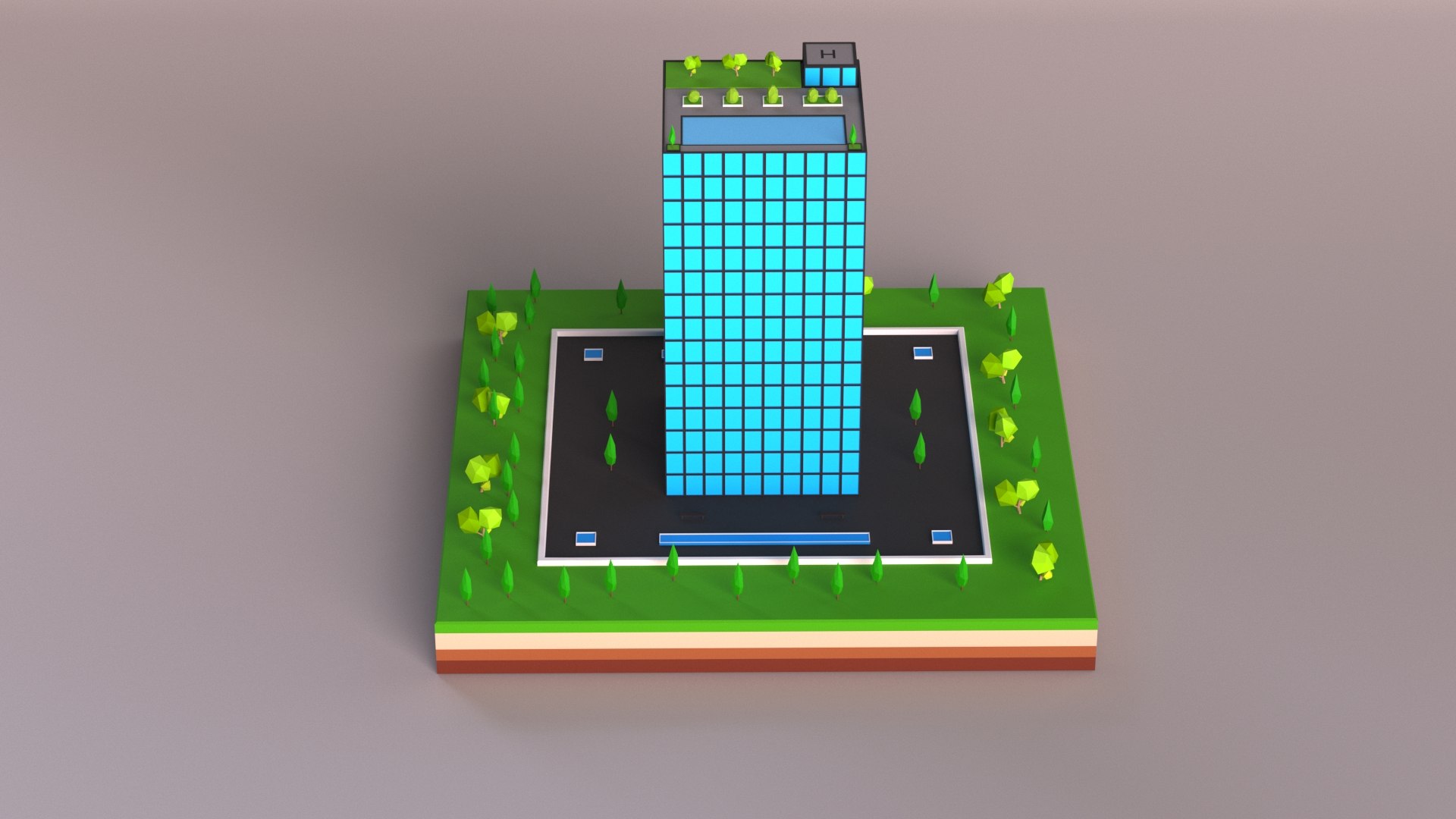3D Skyscraper Scene Low Poly Model - TurboSquid 1796533