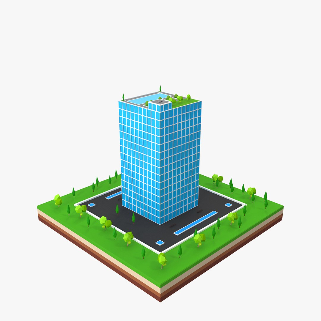 3D Skyscraper Scene Low Poly Model - TurboSquid 1796533