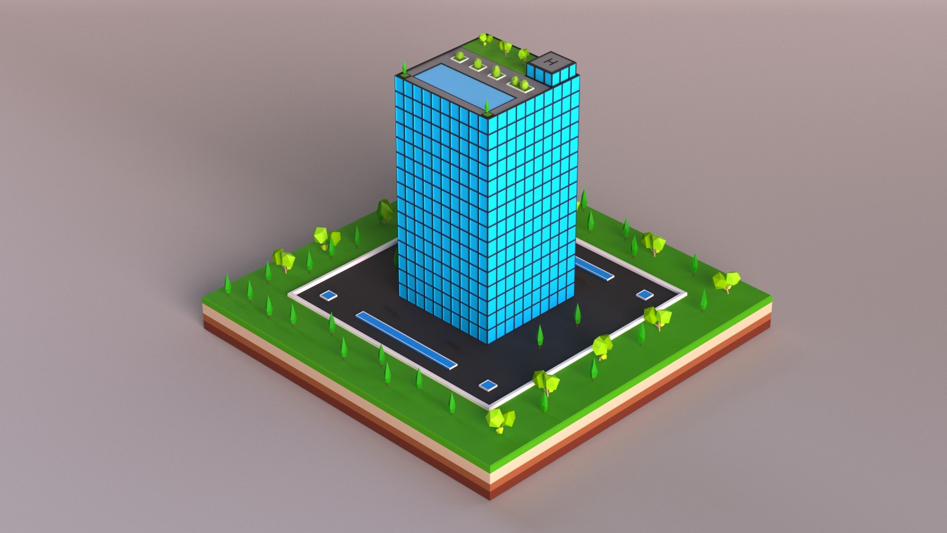 3D Skyscraper Scene Low Poly Model - TurboSquid 1796533