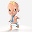 Cartoon Baby Boy Rigged 3d Model