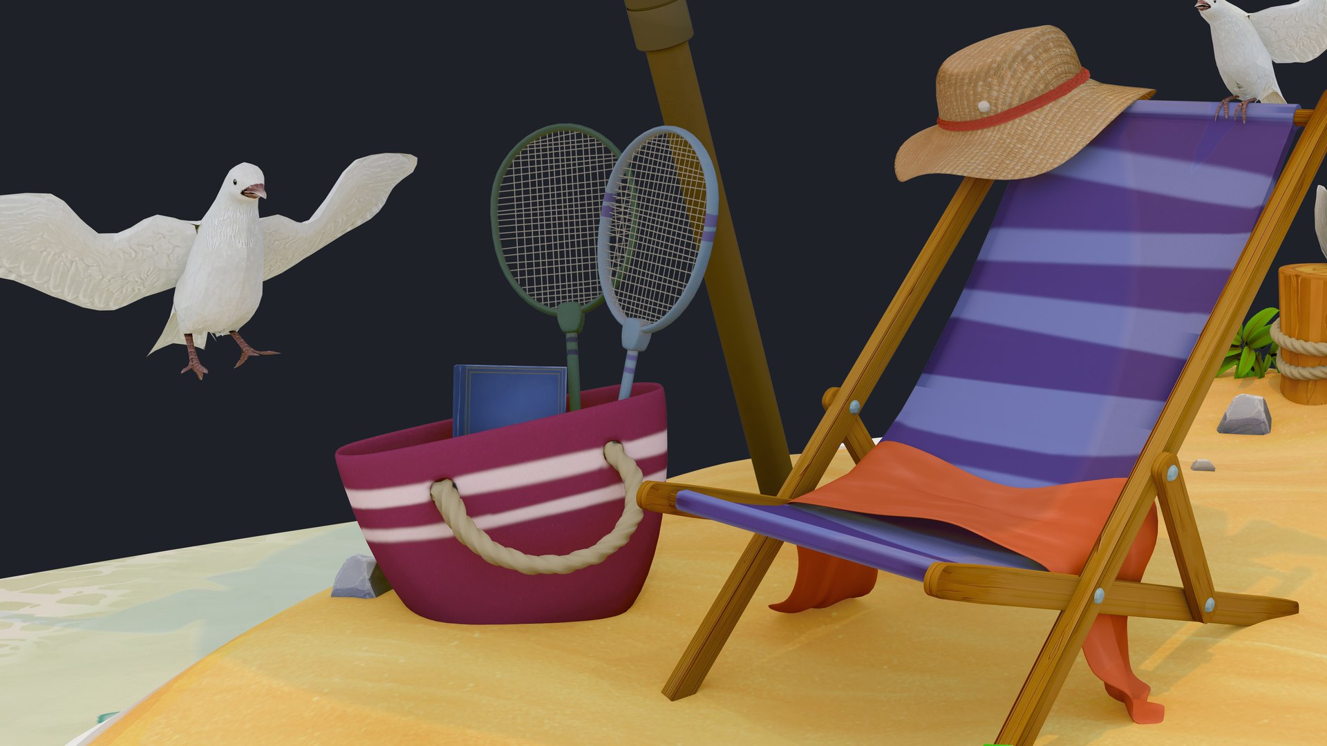 Summer Beach 3D model - TurboSquid 1998102