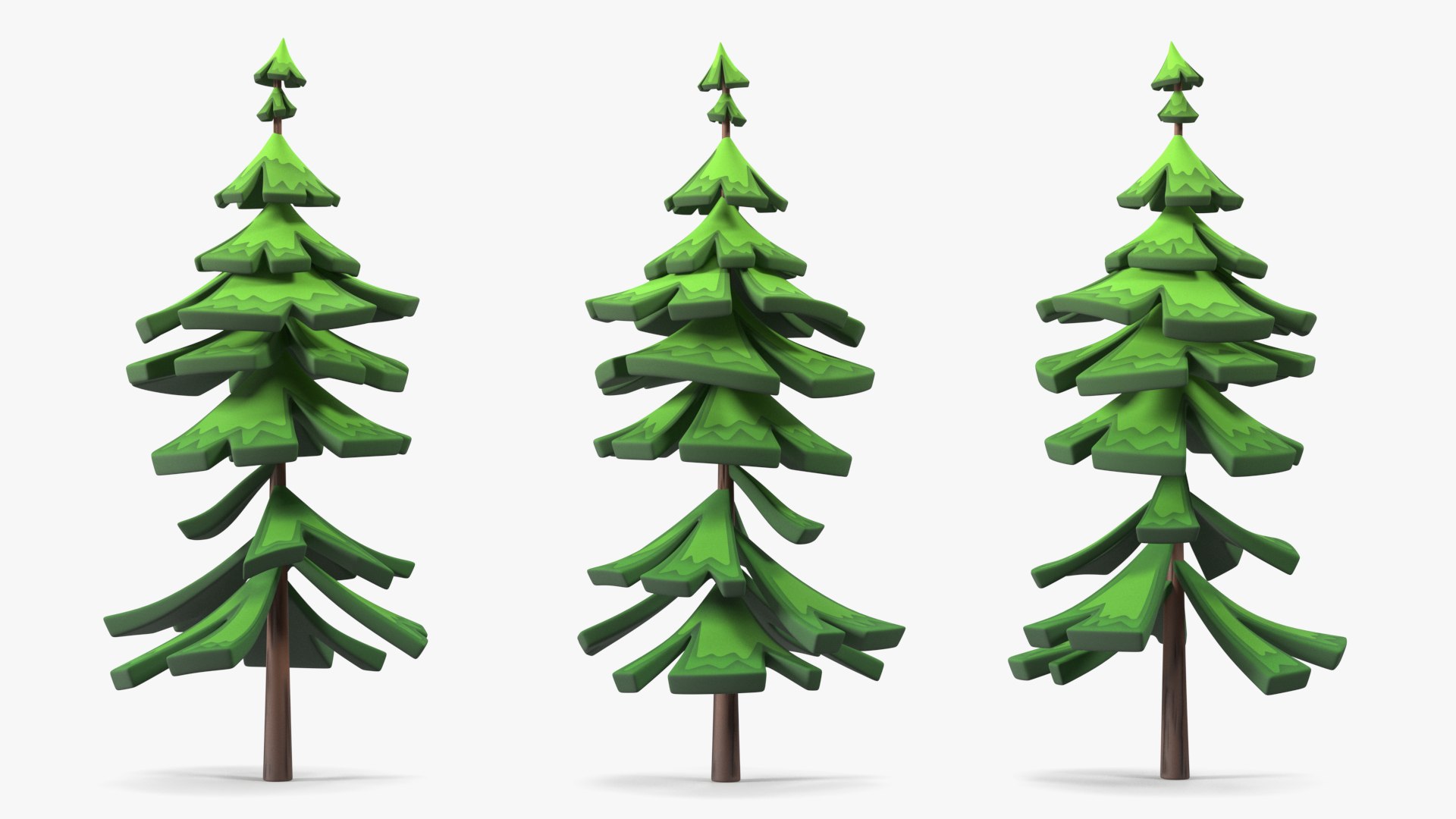 3D Model Crooked Fur Tree Cartoon Handpaint Texture - TurboSquid 2169049