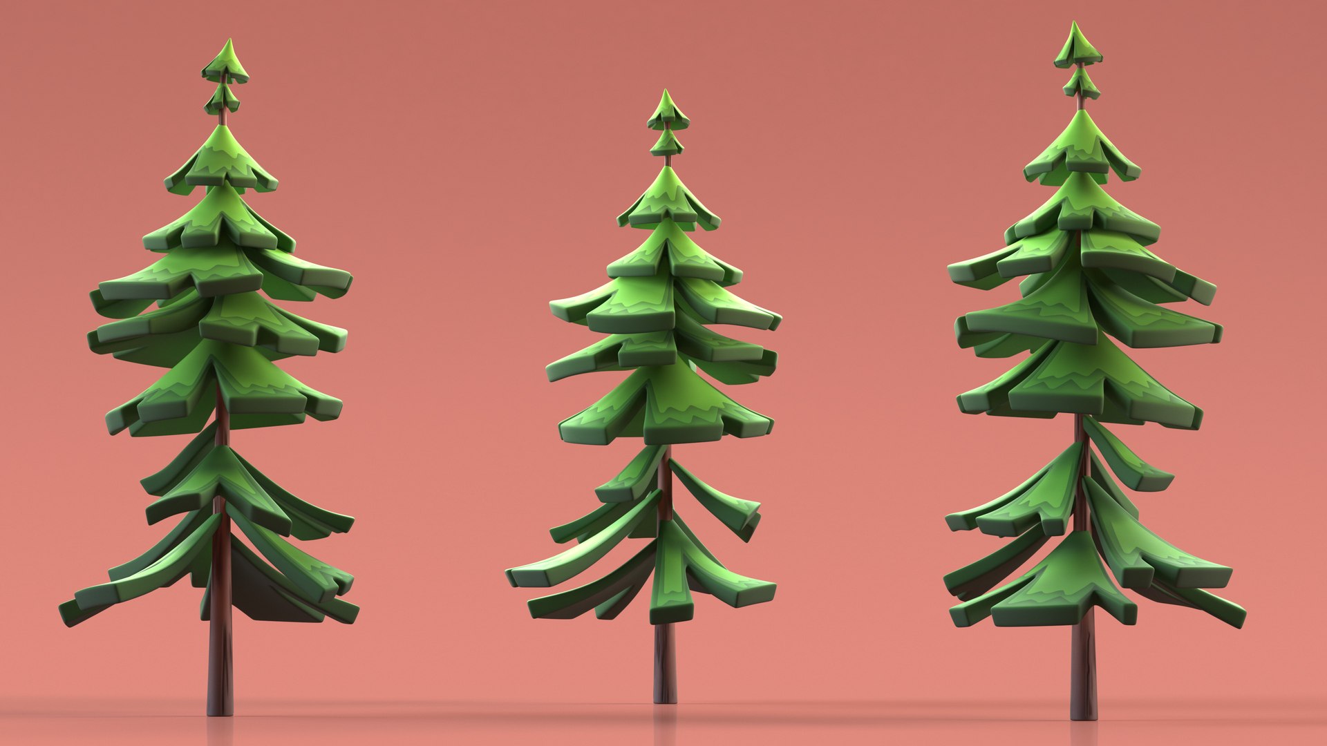3D Model Crooked Fur Tree Cartoon Handpaint Texture - TurboSquid 2169049