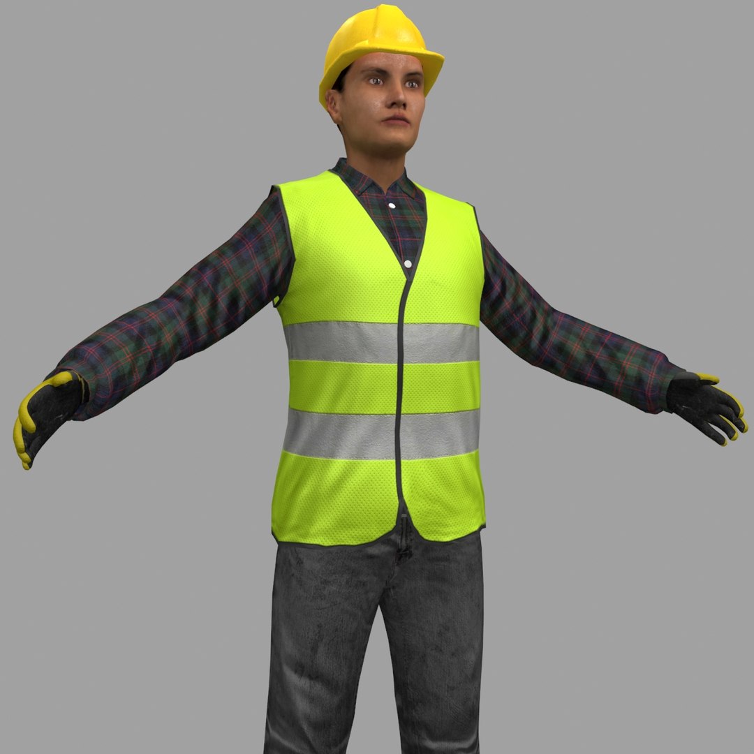 3D Rigged Female Worker Model - TurboSquid 1404933