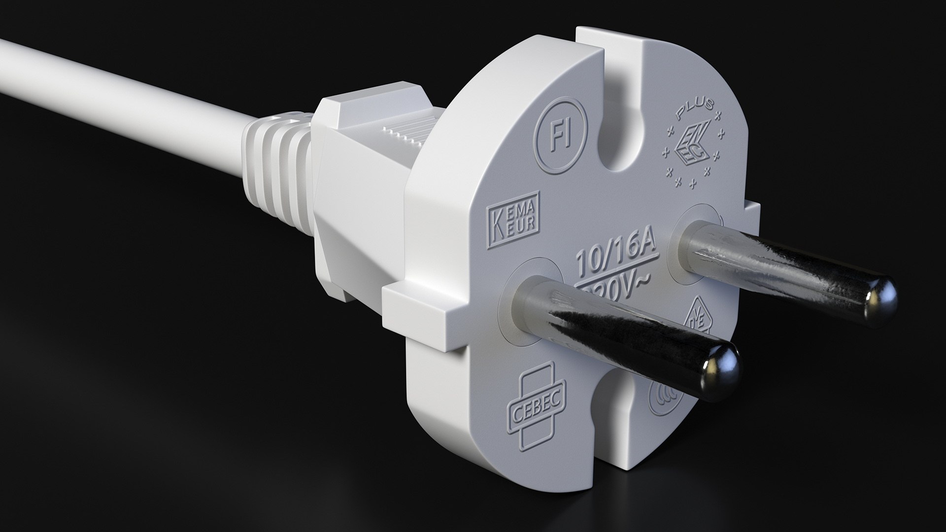 3D model Type E Electric Plug White Rigged - TurboSquid 2045390