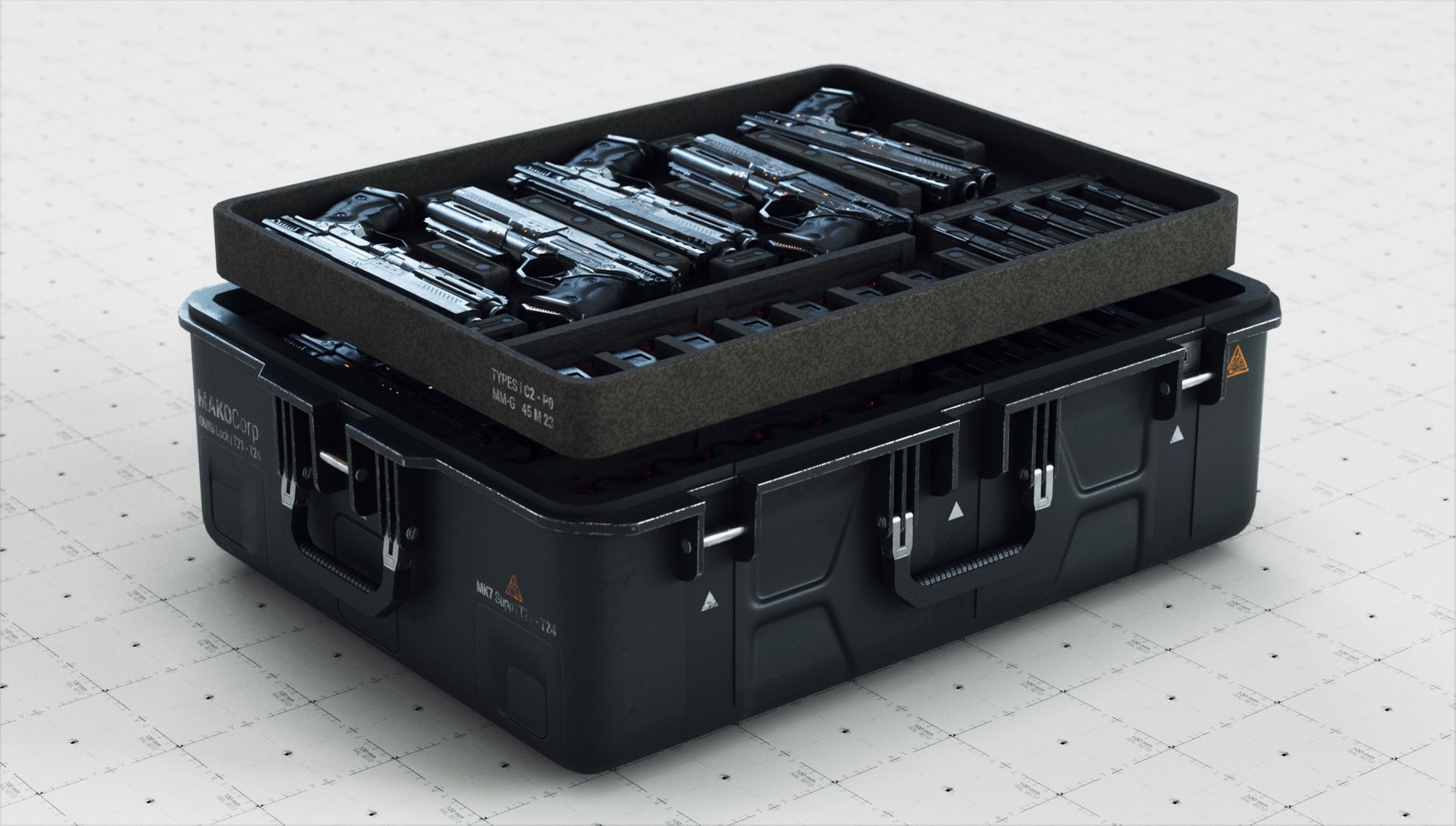 3D gun boxes scifi - - TurboSquid 1254805