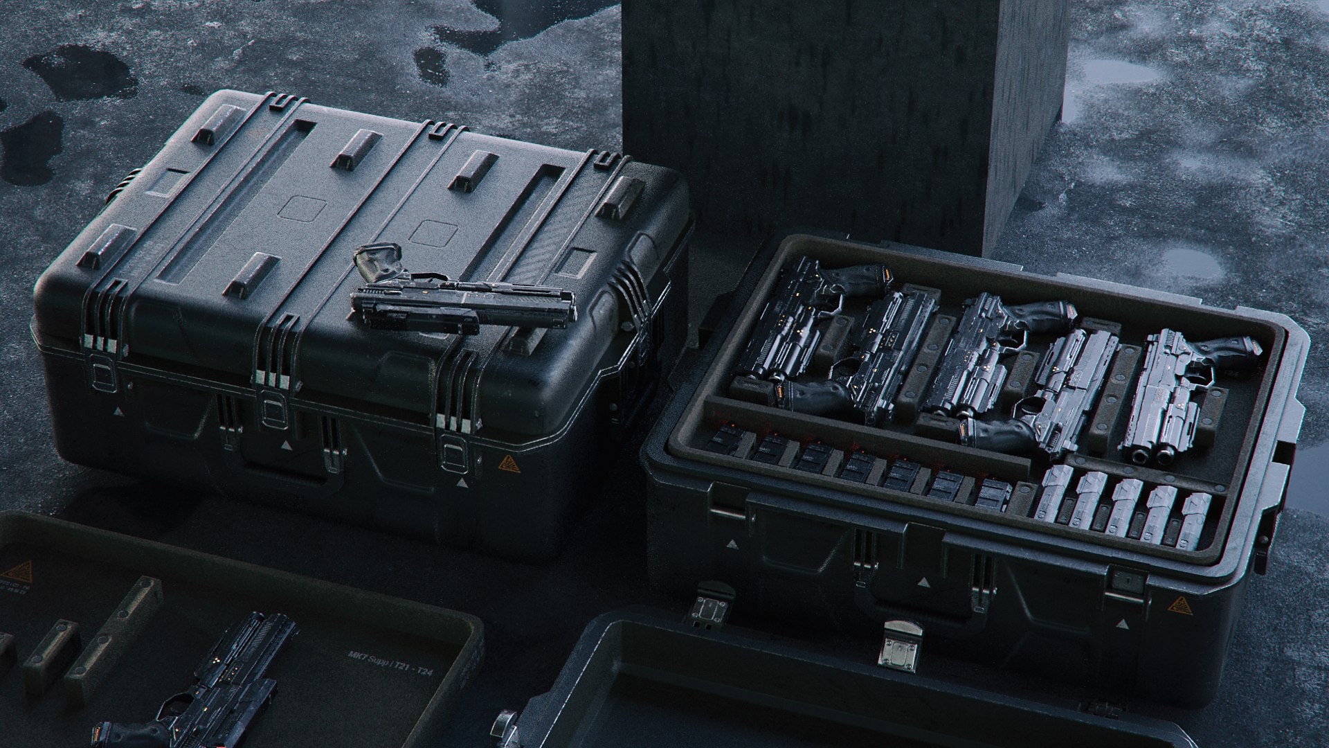 3D gun boxes scifi - - TurboSquid 1254805