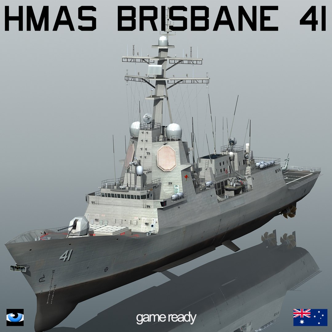 Hmas Brisbane 41 Class Destroyer 3D Model - TurboSquid 1328046