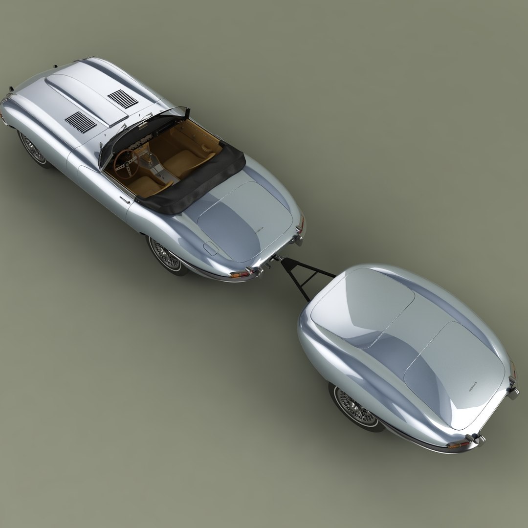 3d Model 1962 E-type Roadster Trailer