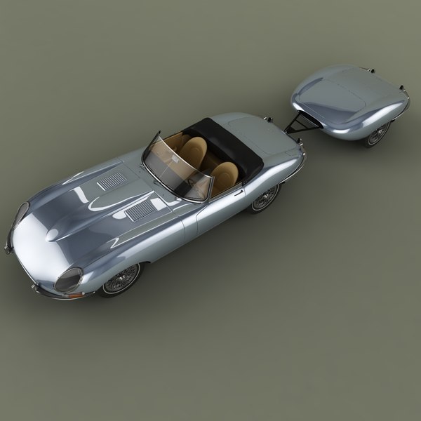 3d model 1962 e-type roadster trailer