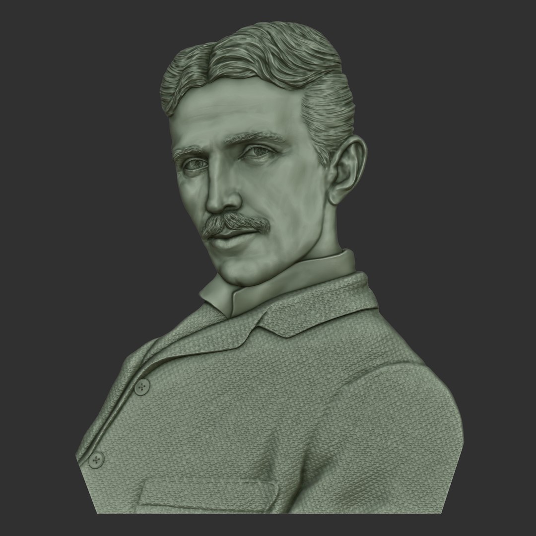 Nikola Tesla Portrait - Bas-relief For CNC Router Or 3D Printer 3D ...