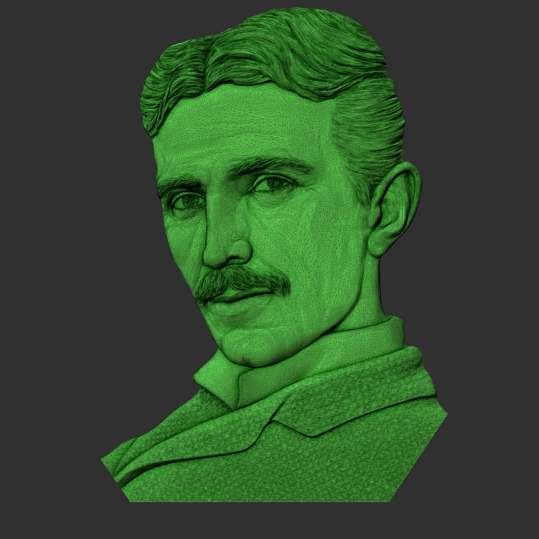 Nikola Tesla Portrait - Bas-relief For CNC Router Or 3D Printer 3D ...