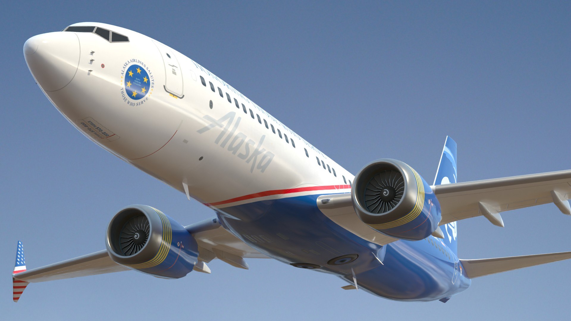 Alaska Airlines B738 MAX SC 3D Model - TurboSquid 2246534