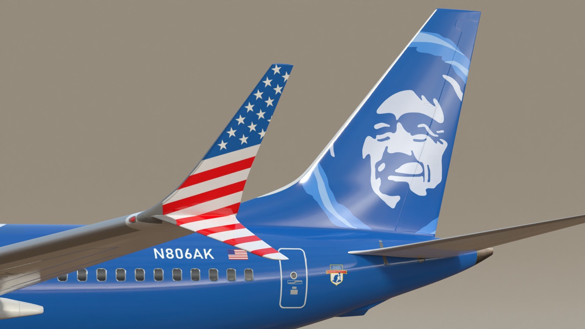 Alaska Airlines B738 MAX SC 3D Model - TurboSquid 2246534