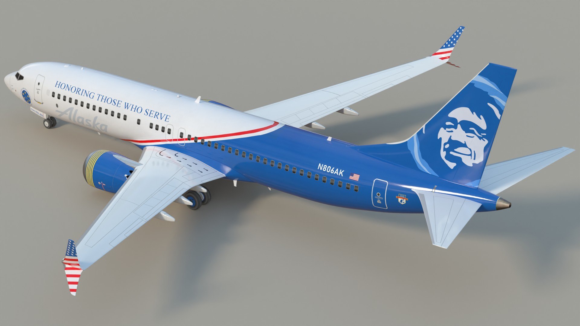 Alaska Airlines B738 MAX SC 3D Model - TurboSquid 2246534