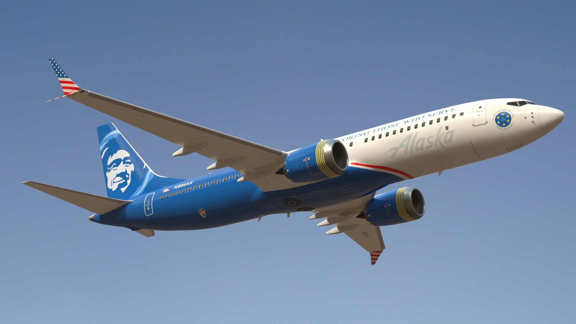 Alaska Airlines B738 MAX SC 3D Model - TurboSquid 2246534