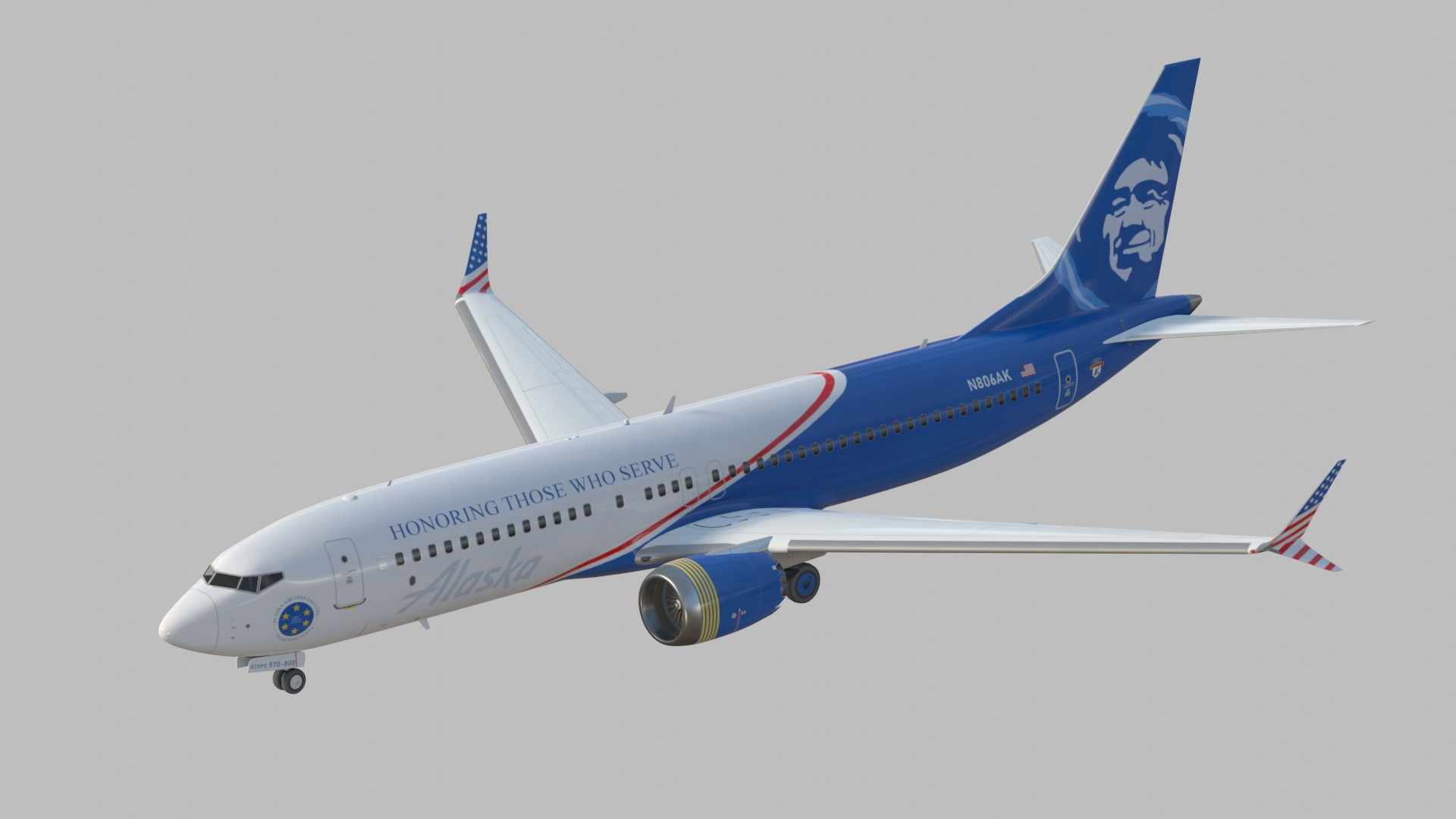 Alaska Airlines B738 MAX SC 3D Model - TurboSquid 2246534
