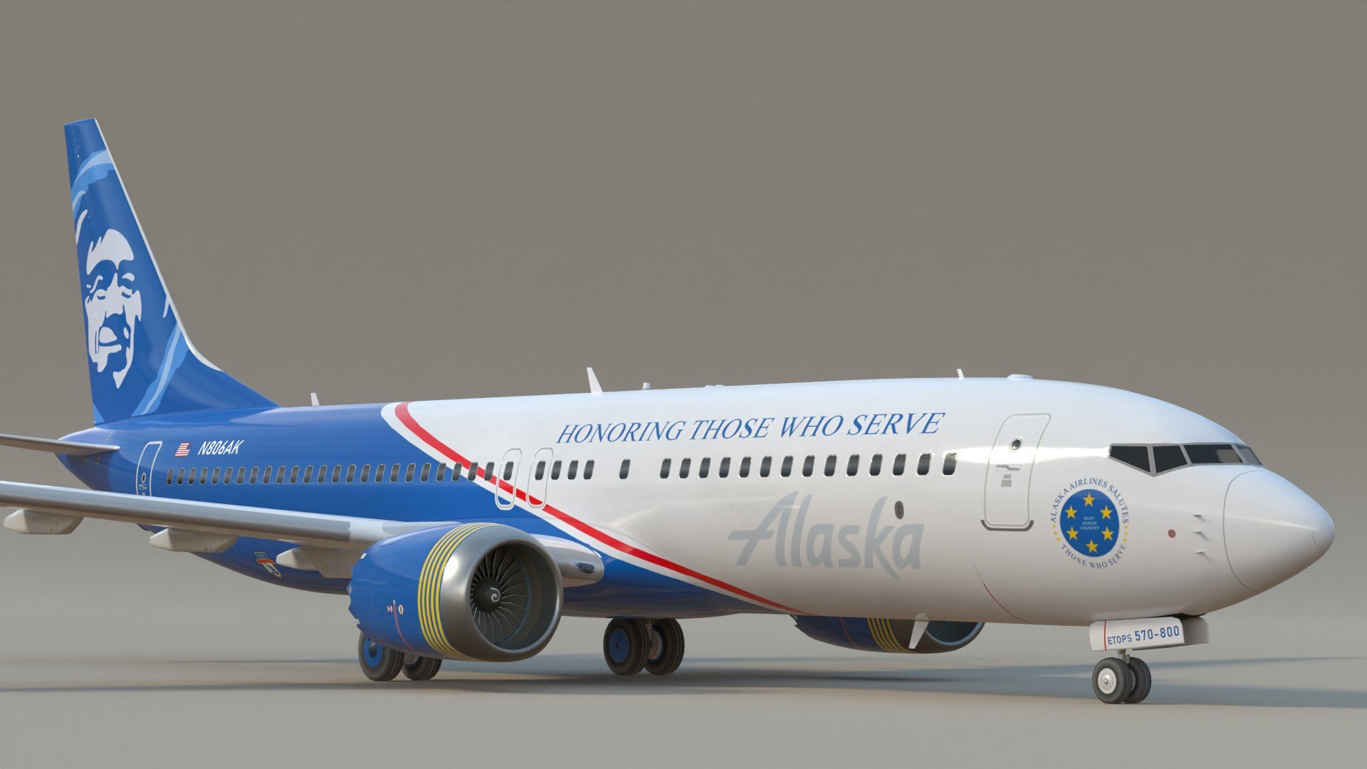 Alaska Airlines B738 MAX SC 3D Model - TurboSquid 2246534