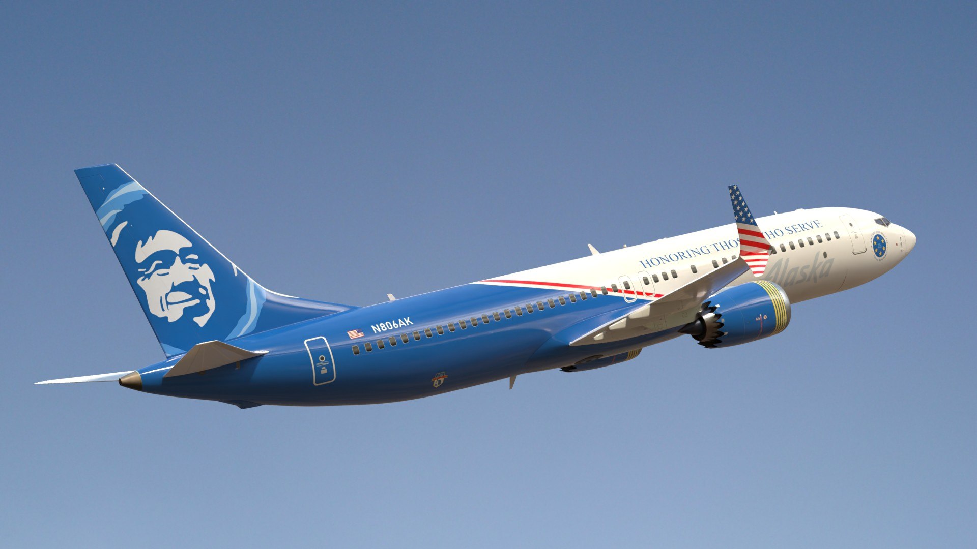 Alaska Airlines B738 MAX SC 3D Model - TurboSquid 2246534