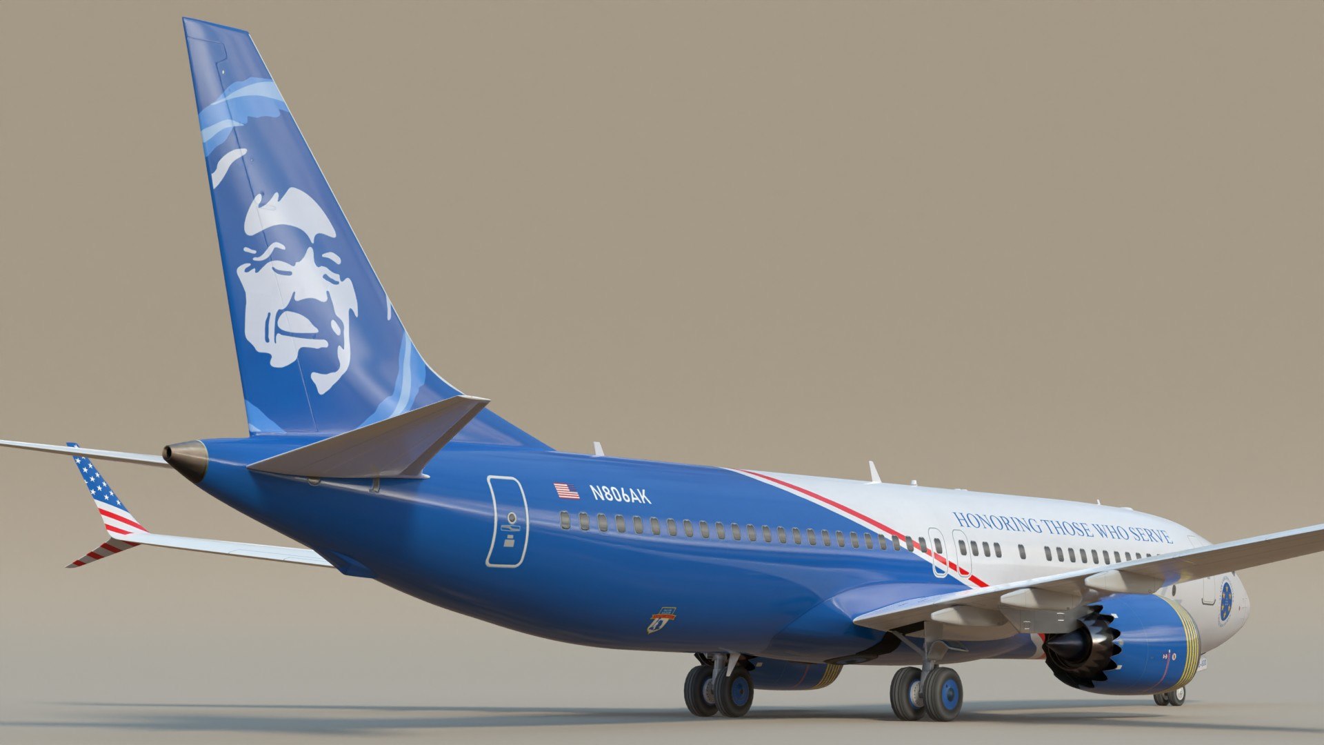 Alaska Airlines B738 MAX SC 3D Model - TurboSquid 2246534
