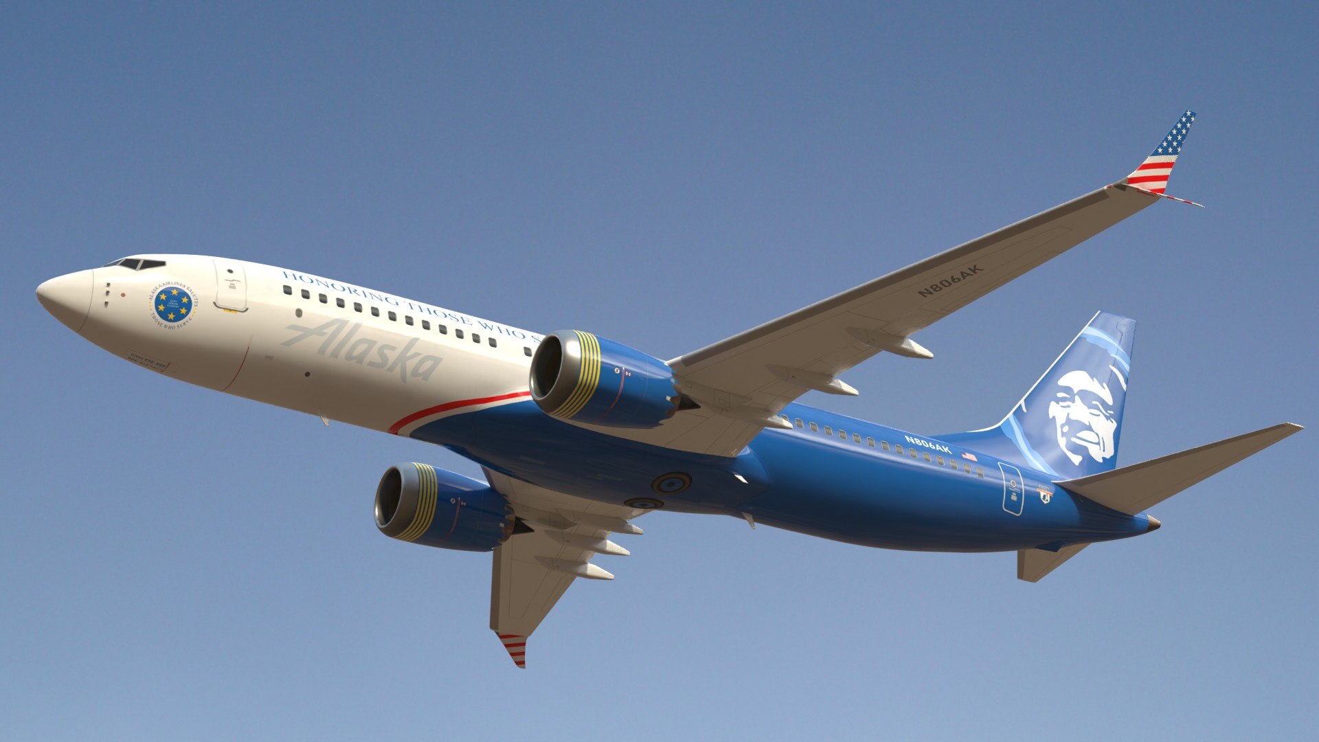 Alaska Airlines B738 MAX SC 3D Model - TurboSquid 2246534