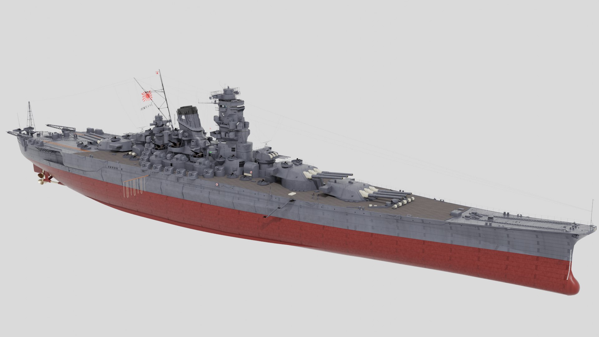 IJN Yamato 1945 3D Model - TurboSquid 2410668
