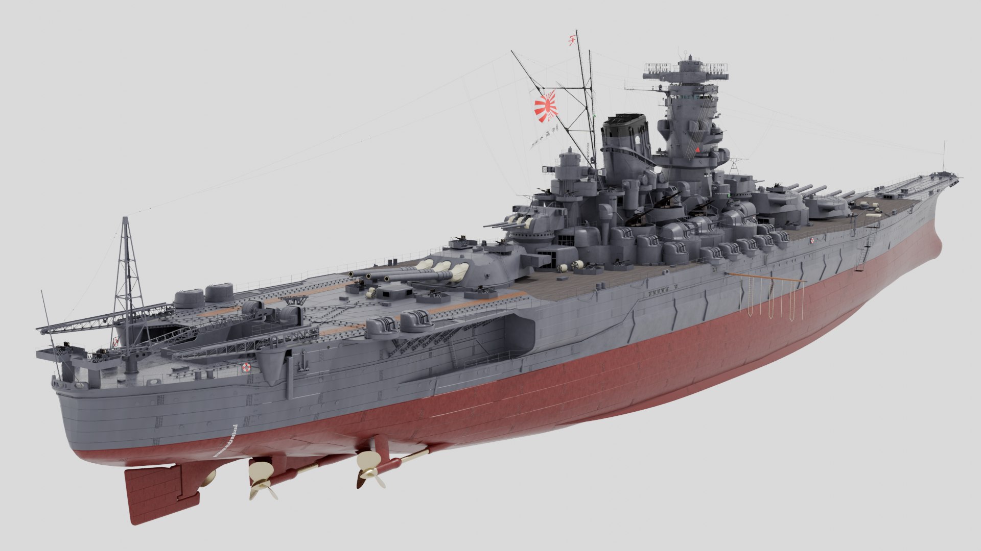IJN Yamato 1945 3D Model - TurboSquid 2410668